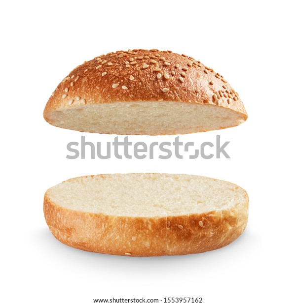 Open Empty Burger Bread Isolated On Stok Fotoğrafı (Şimdi Düzenle ...