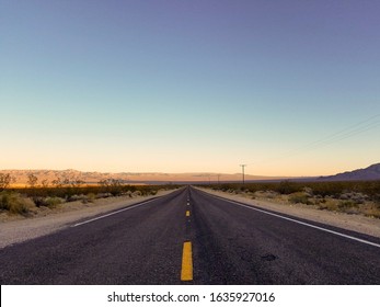 Open Empty Road Through Mojave National Stock Photo 1635927016 ...