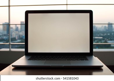 Open Laptop Computer White Screen City Stock Photo 541581043 | Shutterstock