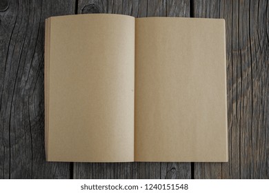 Open Old Empty Book On Wooden Stock Photo 1240151548 | Shutterstock