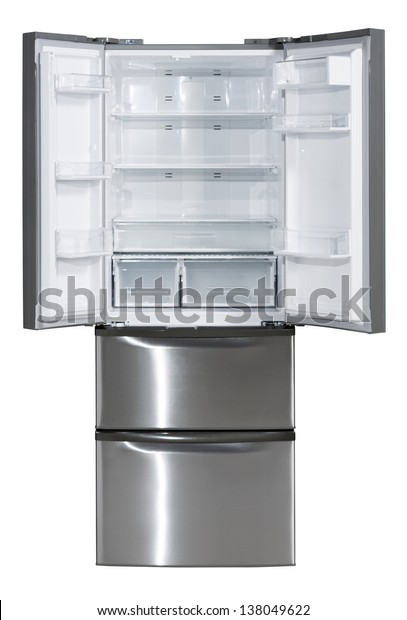 Open Sidebyside Refrigerator Pullout Freezer Drawers Stock Photo ...