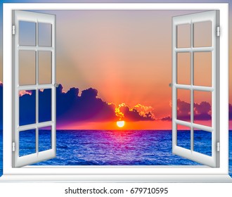 Open Window View Sky Clouds Sunrise Stock Photo 679710595 | Shutterstock