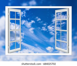 Open Window View Sky Clouds Sunrise Stock Photo (Edit Now) 684025660