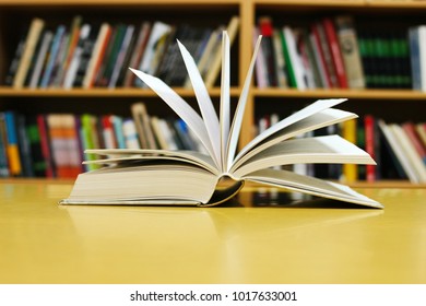 Stack Books On Black Table Library Stock Photo (Edit Now) 1674788446
