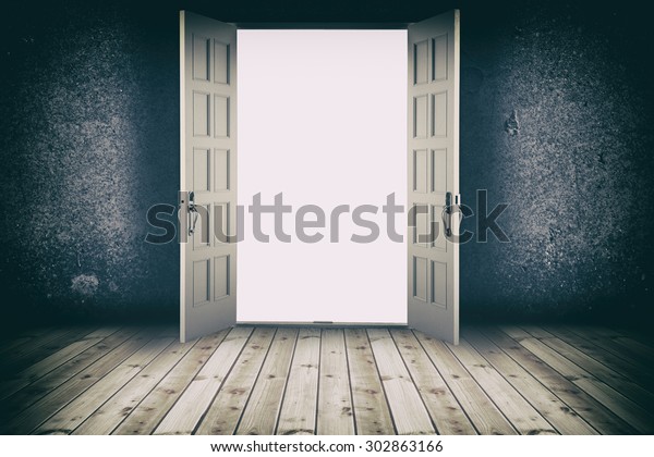 Opened Door Abstract Interior Backgrounds Wooden Stock Photo (Edit Now ...