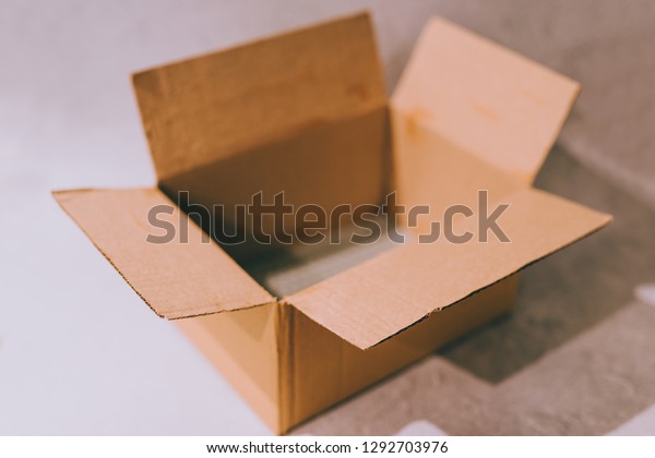 Opened Empty Delivery Parcel Box Concept Stock Photo 1292703976 ...