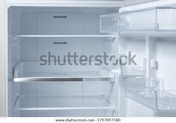 Opened Empty Refrigerator Refrigerator Open Empty Stock Photo ...