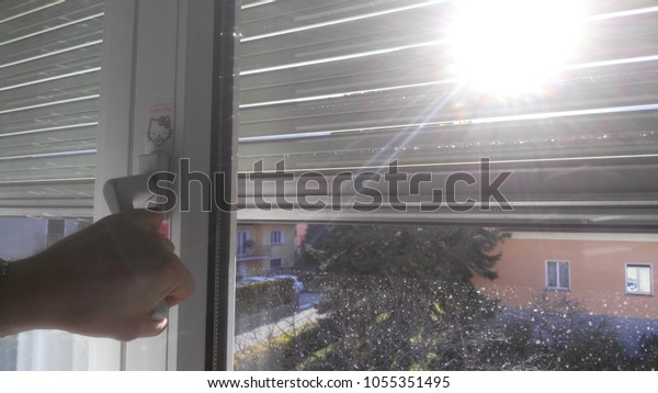 Opening Window Sun Rays Through Window Stock Photo 1055351495 ...