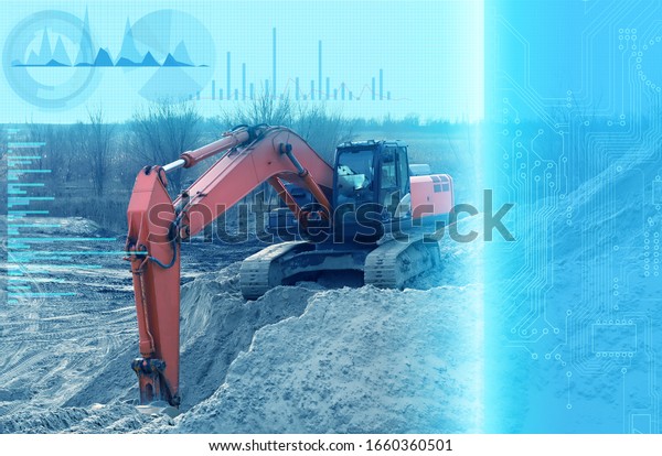 Operation Excavator Without Human Intervention Remote Stock Photo ...