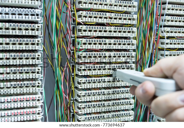 Operator Installing Telephone Switchboard Stock Photo 773694637 ...