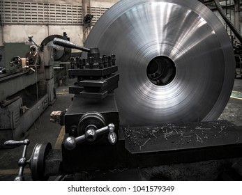 Cnc Lathe Processes Metal Part Automated Stock Photo (Edit Now) 1318493297