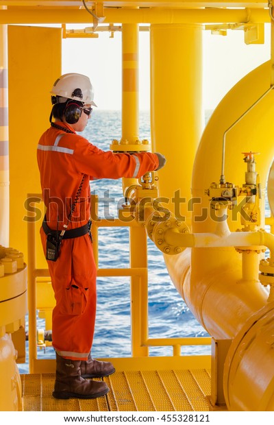 Operator Open Close Manual Operation Valve Stock Photo 455328121 ...