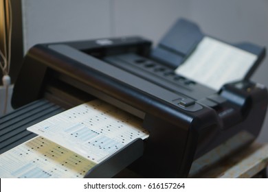 Optical Mark Recognition Sheet On Scanning Stock Photo 616157252 ...