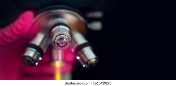 Optical Microscope Human Hand Science Study Stock Photo 1613429293 ...