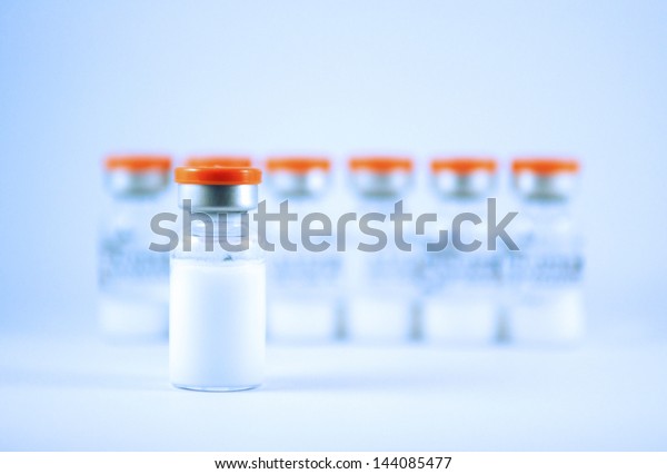 Orange Cap Injection Vials Show Medicine Stock Photo 144085477 ...