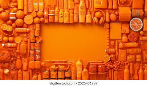 Orange Wall Made Orange Colored Object AI-generated image 2525456205 ...