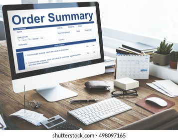 Order Summary Document Form Invoice Concept Stock Photo 498097165 ...