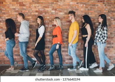 Orderly Queue Millennials Moving Toward Future Stock Photo 1376640194 ...