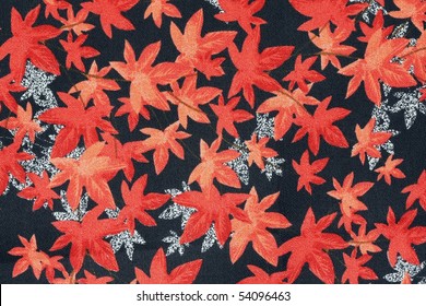 Oriental Silk Fabric Pattern Maple Leaves Stock Photo 54096463 ...