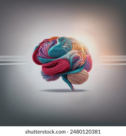 Origami Brain Threads Pull Bright Colors AI-generated image 2480115351 ...