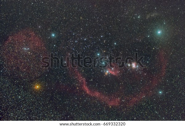 Orion Constellation Barnards Loop Nebula Stock Photo 669332320 ...