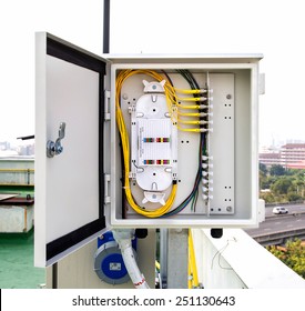 Fiber Optic Cable Cabinet Telecommunication Towers Stock Photo (Edit ...