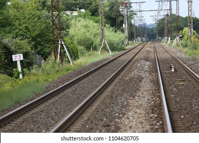 Outdoor Perspective View Two Parallel Railways Stock Photo 1104620705 ...