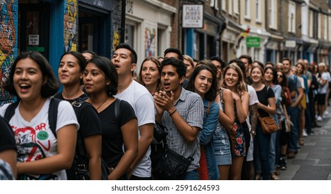 Outdoor Photo Queue Asian People Front AI-generated image 2554036645 ...
