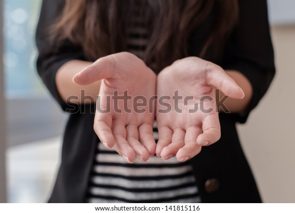 Outstretched Palm Stock Photo (Edit Now) 141815116