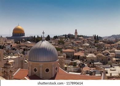 Jerusalem Panoramic Roof View Christians Jewish Stock Photo (Edit Now ...