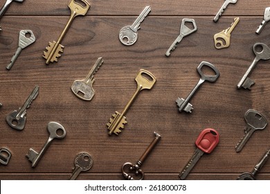 Overhead Many Different Keys Oder On Stock Photo (Edit Now) 527443798