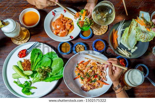 Overhead Shot Dinner Time Activity Reveal Stock Photo 1502575322 ...