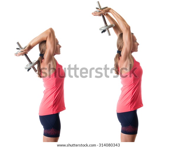 Overhead Triceps Extension Exercise Studio Shot Stock Photo (Edit Now ...