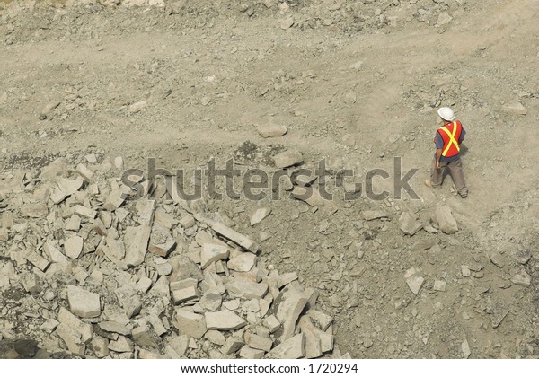 Overhead View Construction Worker Pit Stock Photo 1720294 | Shutterstock