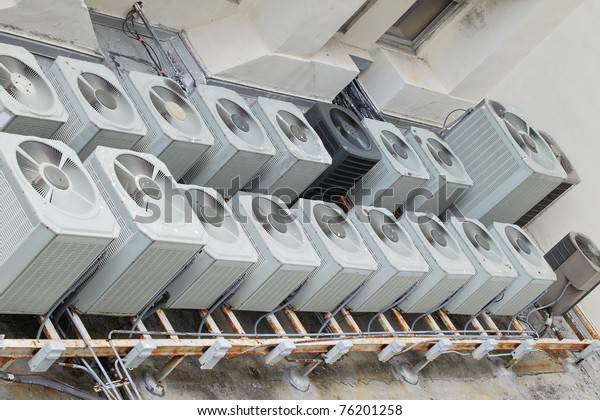 Overview Multiple Air Conditioning Units On Stock Photo 76201258 ...