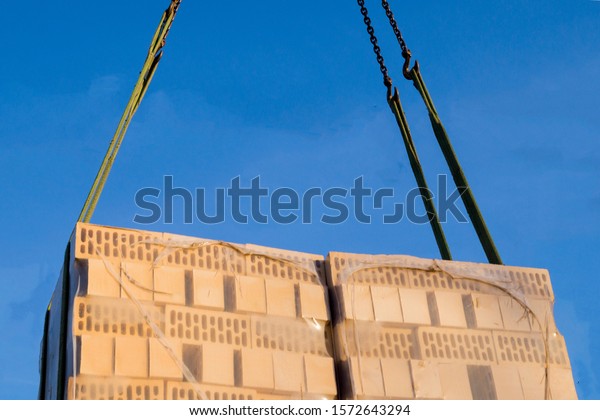 Pack Bricks Carries Crane Stock Photo 1572643294 | Shutterstock