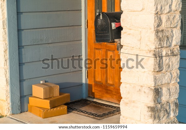 Package Delivery Small Boxes Left On Stock Photo (Edit Now) 1159659994