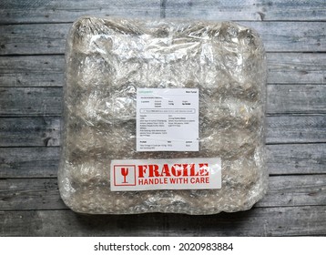 Packages Packaged Bubble Wrap Fragile Stickers Stock Photo 2020983884 ...