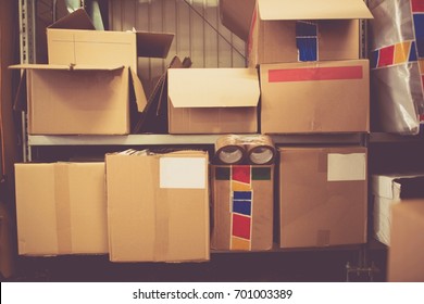 Packaging Shipping Tools Boxes Office Supplies Stock Photo 701003389 ...