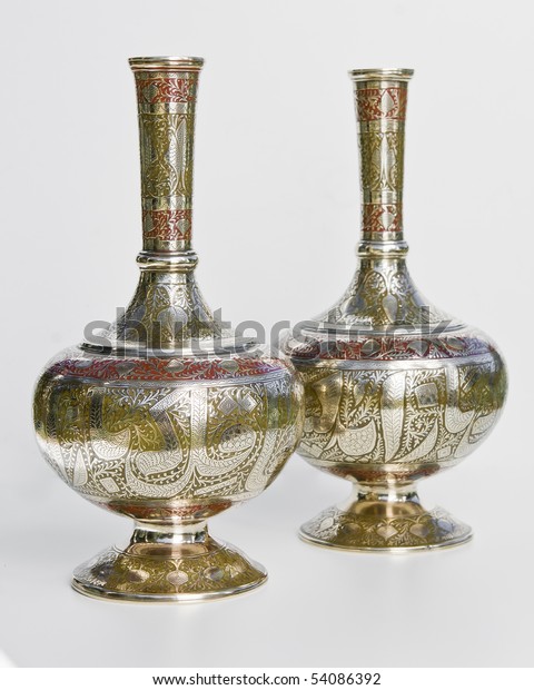Pair Brass Vase Great Pattern Texture Stock Photo 54086392 | Shutterstock