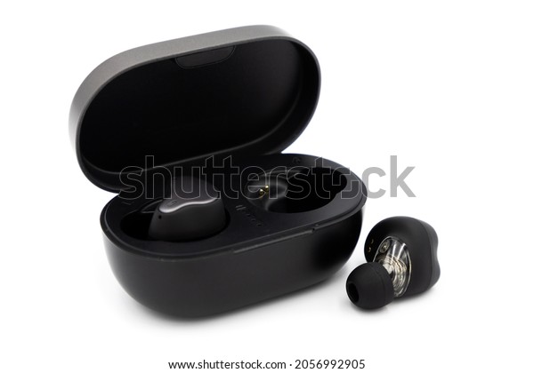 Pair True Wireless Earbuds Case Isolated Stock Photo 2056992905 ...
