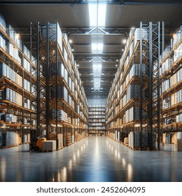 Indoor Photo Warehouse Storage Interior Background AI-generated image ...