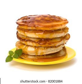 Pancakes Stack On White Background Stock Photo 82001884 | Shutterstock