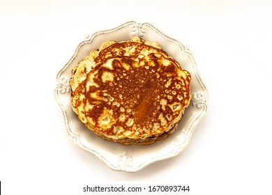 Pancakes Top View Stack On White Stock Photo 1670893744 | Shutterstock