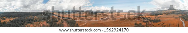 Panoramic Aerial View Devils Tower National Stock Photo 1562924170 ...