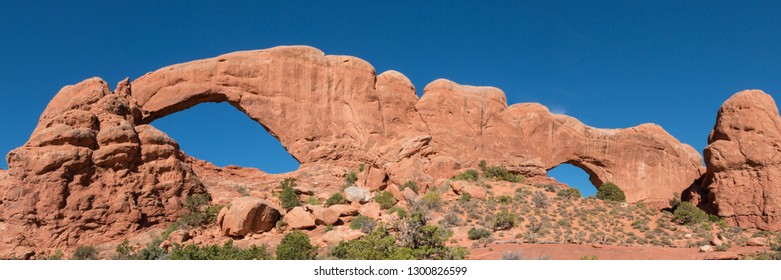 Panoramic Back View Windows Section Arches Stock Photo 1300826599 ...