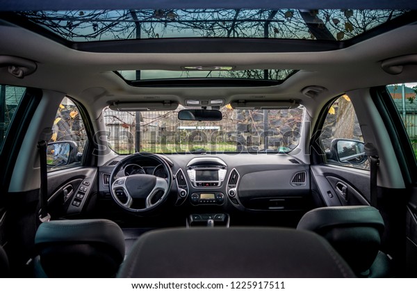 Panoramic View Inside Car Double Sunroof Stock Photo 1225917511 ...