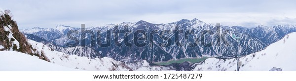 Panoramic View Snow Mountains Range Lake Stock Photo (Edit Now) 1725487279 Panoramic View Snow Mountains Range Lake Stock Photo (Edit Now) 1725487279