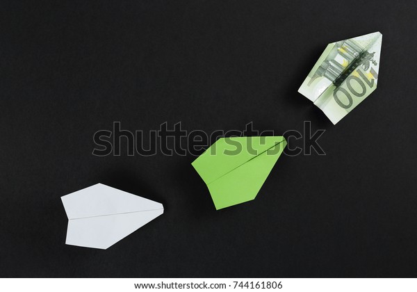Paper Plane Transforms Into Banknote Turning Stock Photo 744161806 ...