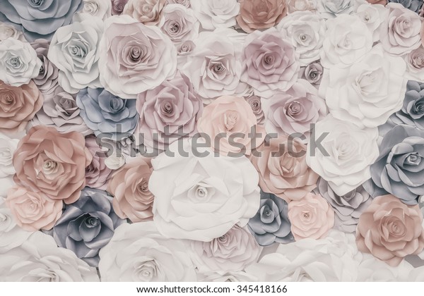Paper Rose Background Stock Photo (Edit Now) 345418166
